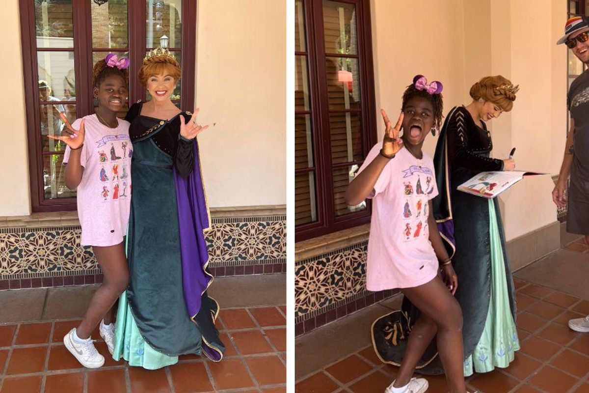 Disneyland princess delights young girl by speaking to her using sign ...