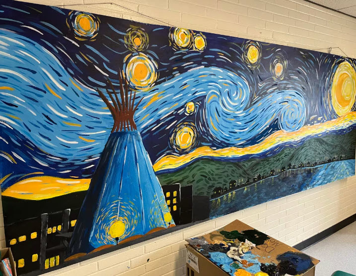 Young Cree artist's version of Vincent van Gogh's Starry Night wows ...